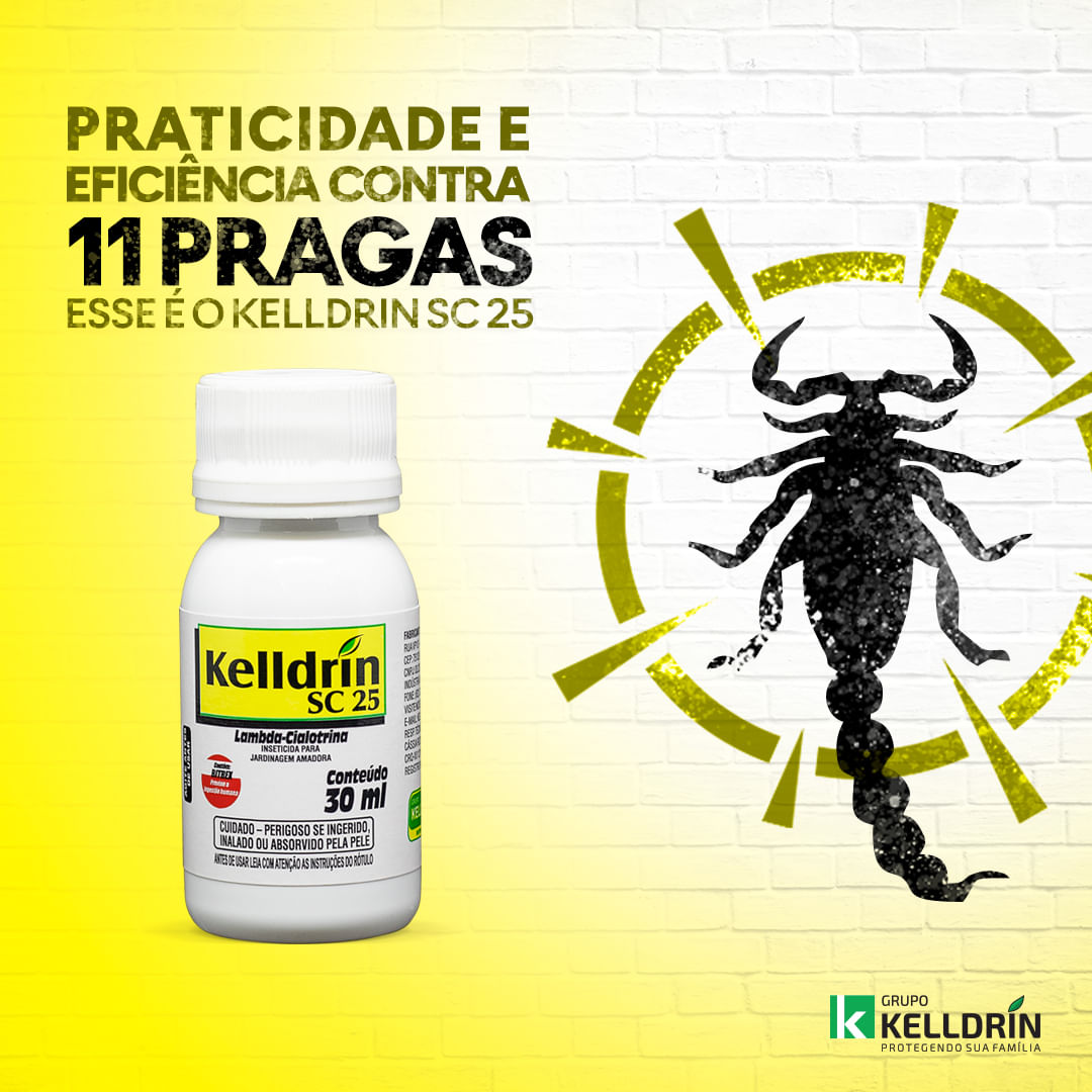 Sc 25 Kelldrin Kit 10 Unidades 30ml Inseticida Concentrado `combate Escorpião Barata Aranhas ...
