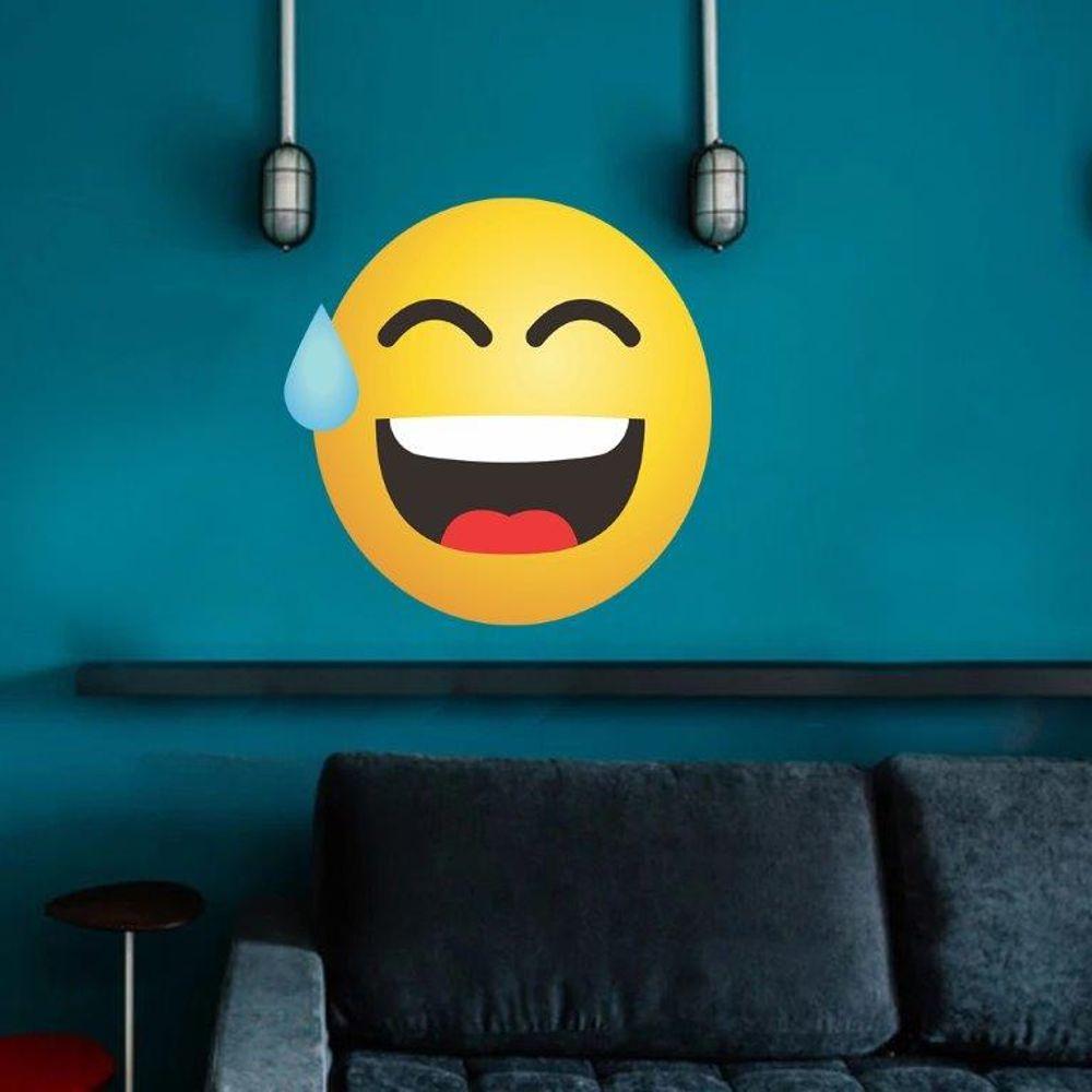 Adesivo De Parede Emoji Chorando De Rir - Carrefour