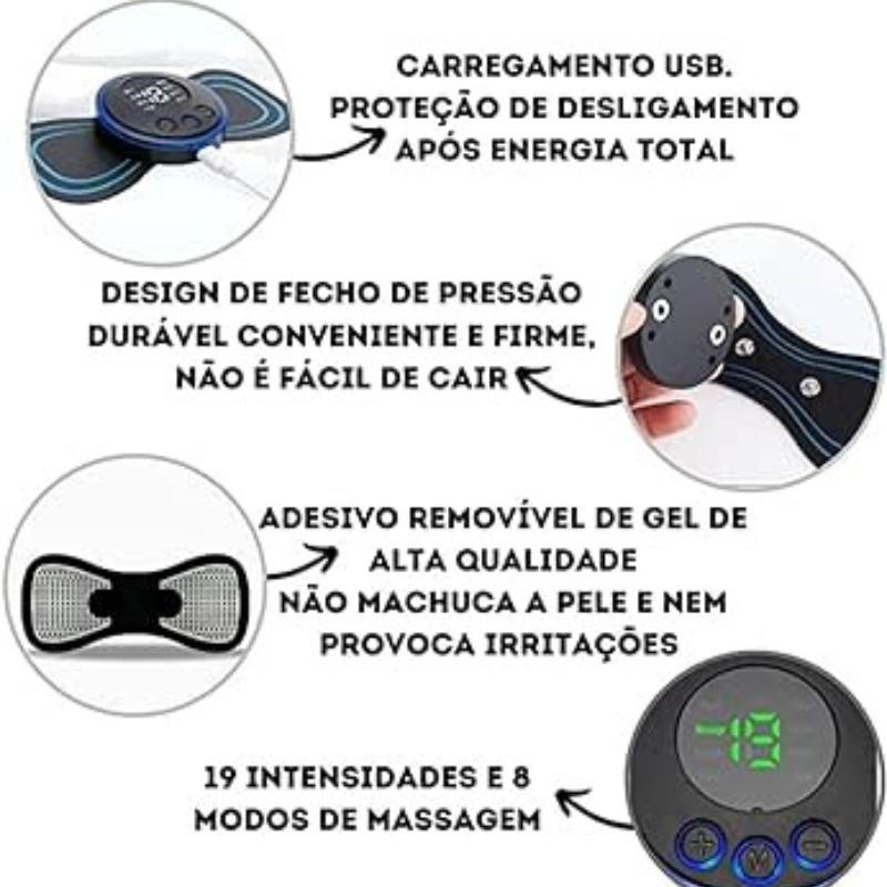 Massageador Eletrico Choque Ems Dor Coluna Pernas Pés Lombar - Carrefour