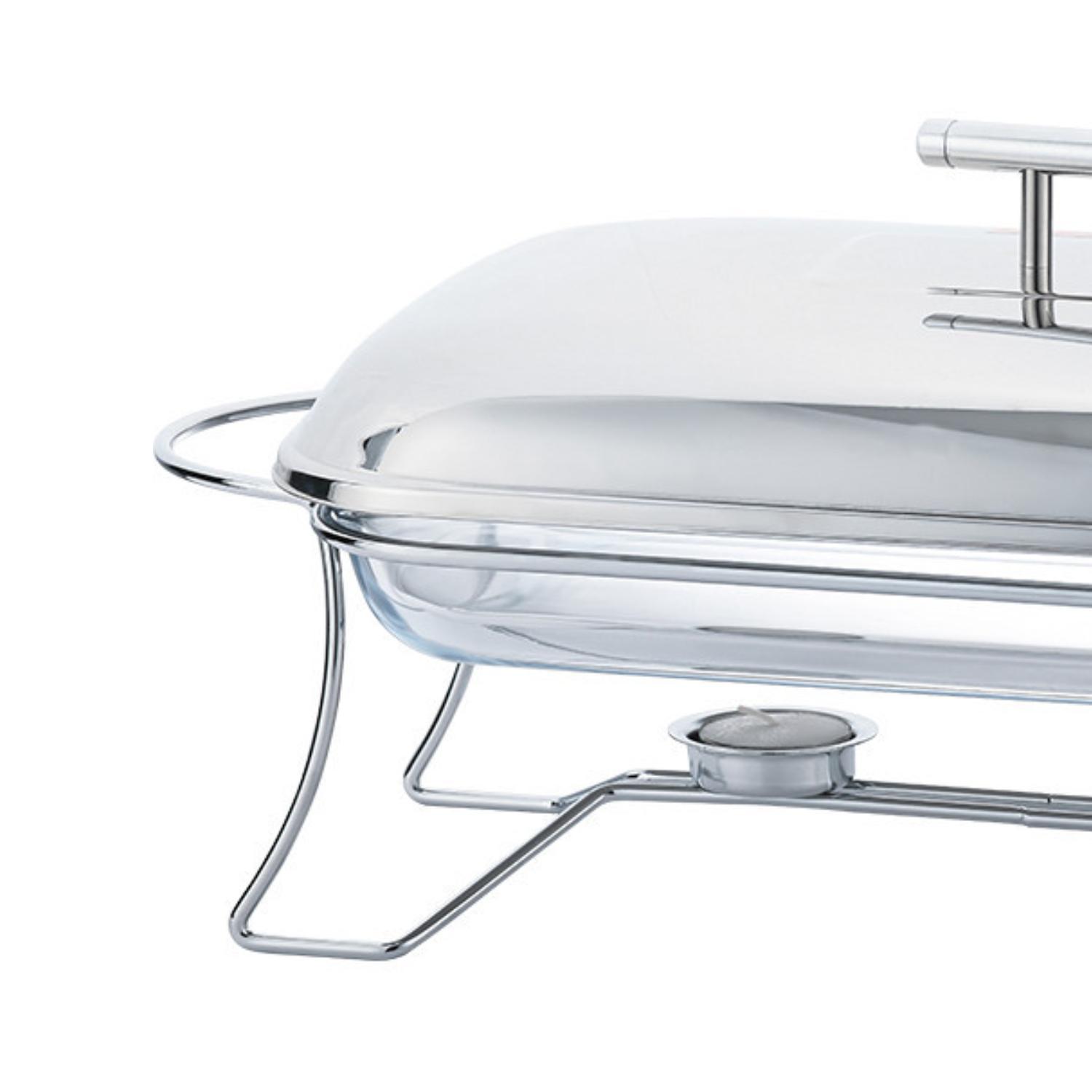 Rechaud Panela Retangular Vidro Com Queimador Tampa Inox 2,2 - Carrefour