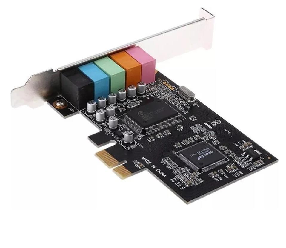Placa De Som Pcie Pci-e X1 - 4.1 Canais Chip 32/64 Bits 48khz - Carrefour