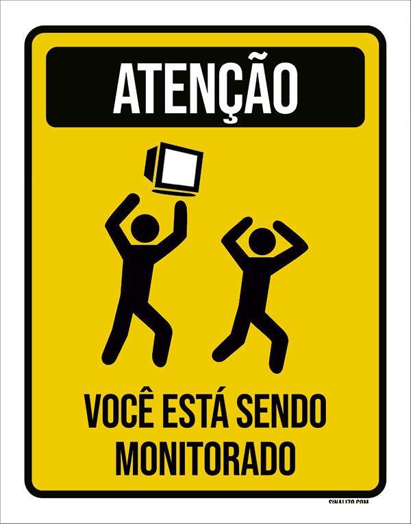 Placa Decorativa - Atenção Você Está Sendo Monitorado 18x23 - Carrefour