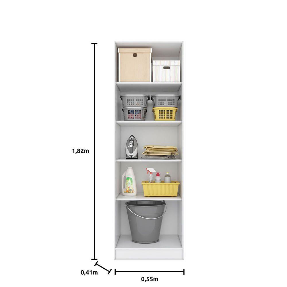 Armário Multiuso New Iris 2 Portas E 4 Prateleiras Moval Branco - Carrefour