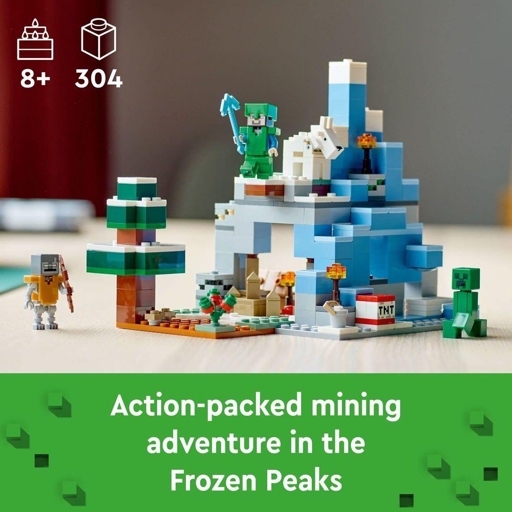 Lego Minecraft The Frozen Peaks 21243, Icy Biome Toy - Carrefour