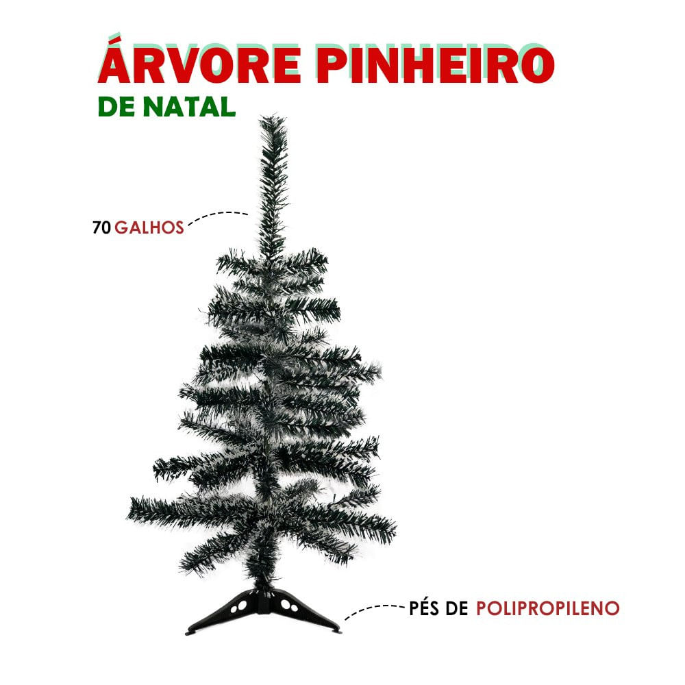 Árvore Pinheiro De Natal Luxo Verde Nevada 90 Cm 70 Galhos - Carrefour