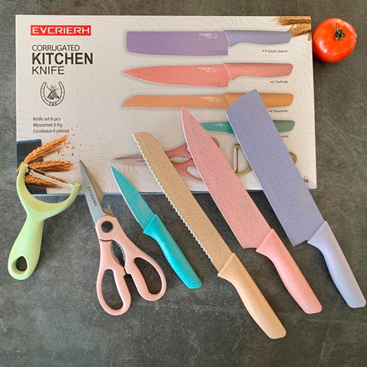 Kit Jogo De Facas Coloridas 6pcs Chef Cozinha Churras Cor Va - Carrefour