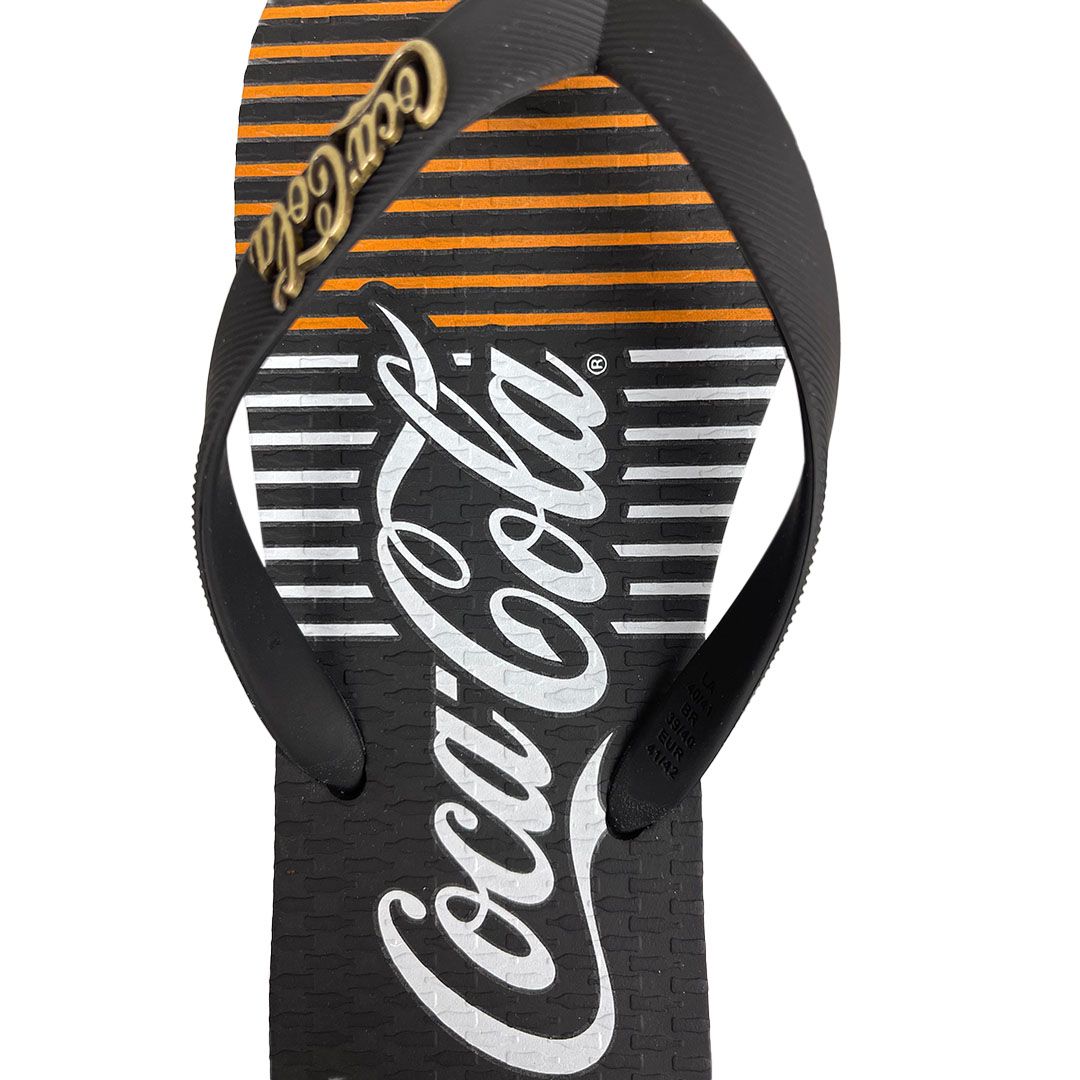 Chinelo Coca Cola Classic Lines 2 24/25 Cc4413 Masculino Preto Preto 40 ...