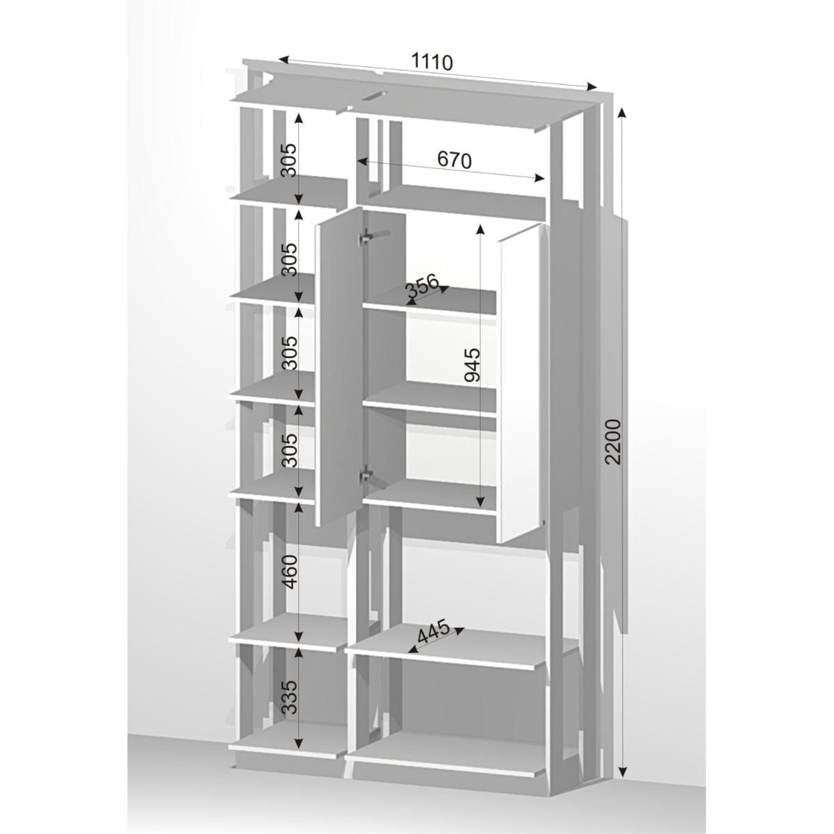 Closet Guarda Roupa 1 Arm. C/espelho Linha Clothes - Carrefour