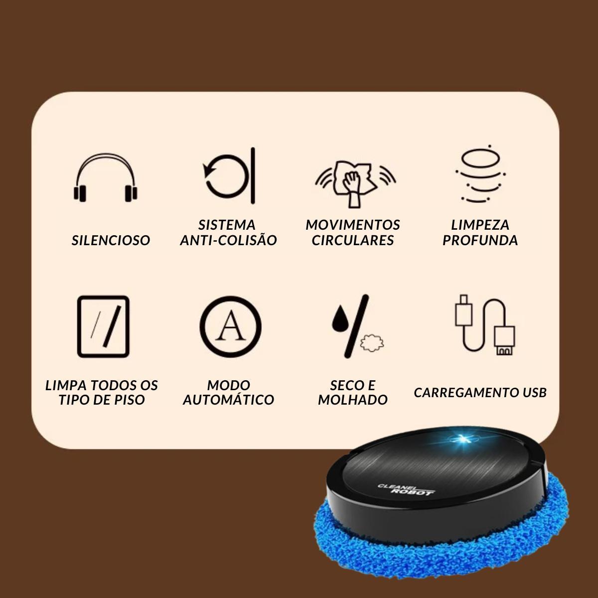 Robô Aspirador Home Automático Limpa E Passa Pano - Carrefour