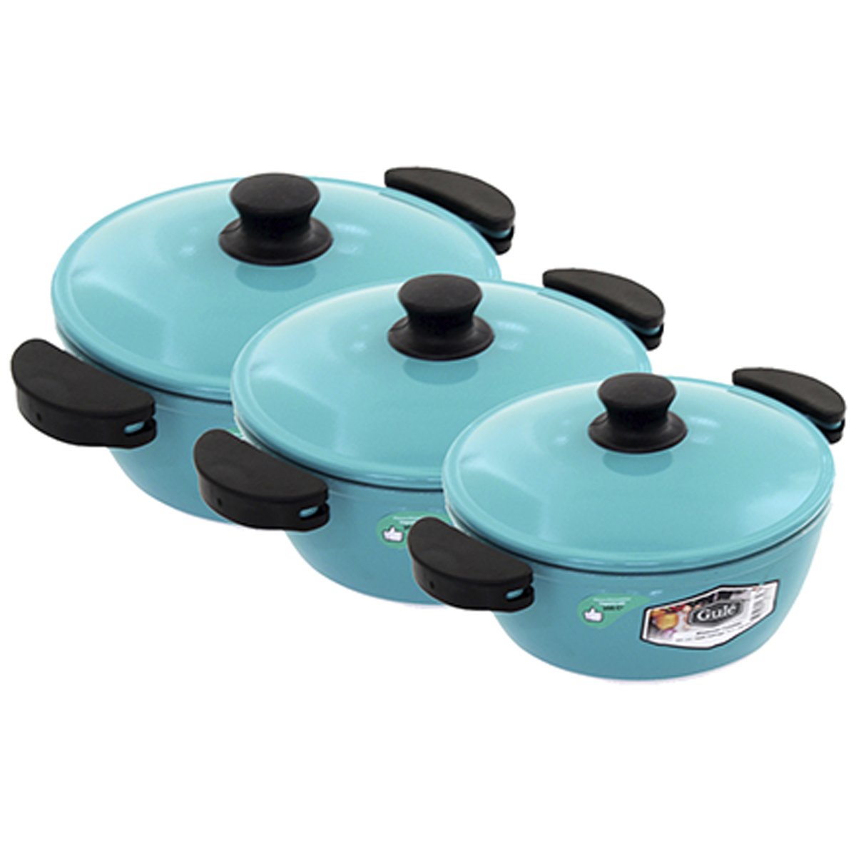 Kit Panelas Gulê Alumínio 2,2l 2,5l 3,5l 3 Peças Turquesa - Carrefour