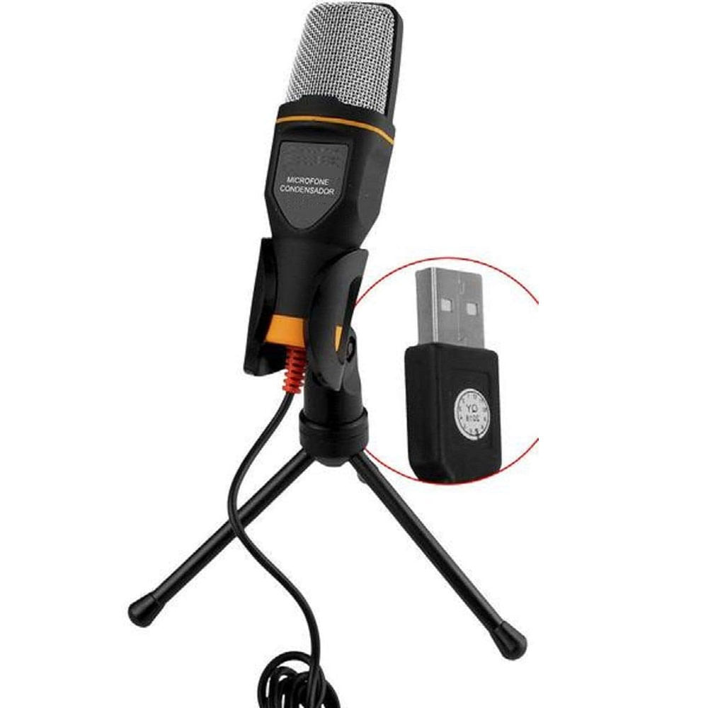 Microfone Condensador Para Pc Com Tripé E Cabo Usb - Carrefour