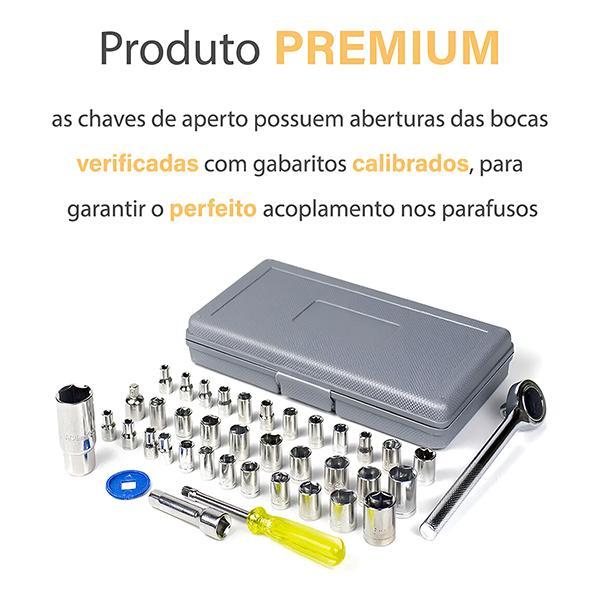 Kit Ferramentas Chave Catraca Reversível Soquetes 40 Peças - Carrefour