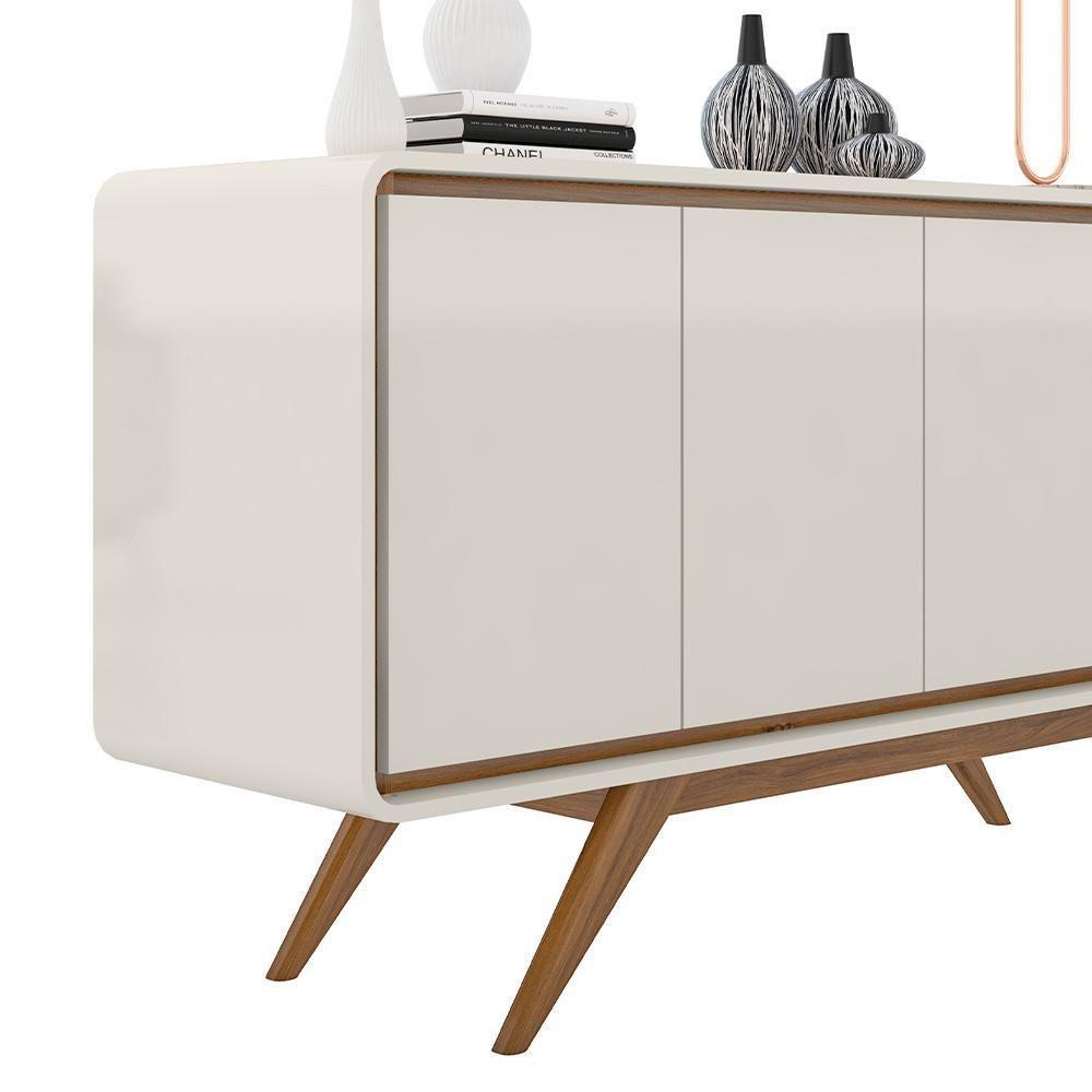Buffet Channel Industrial Luxo Moderno 4 Portas 100% Mdf Nature Com Off ...