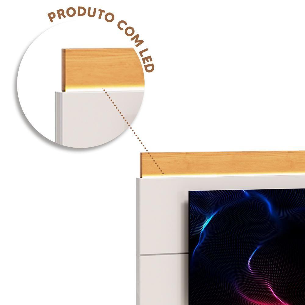 Painel De Tv Para Sala Até 60 Polegadas Com Led Off White Nature ...
