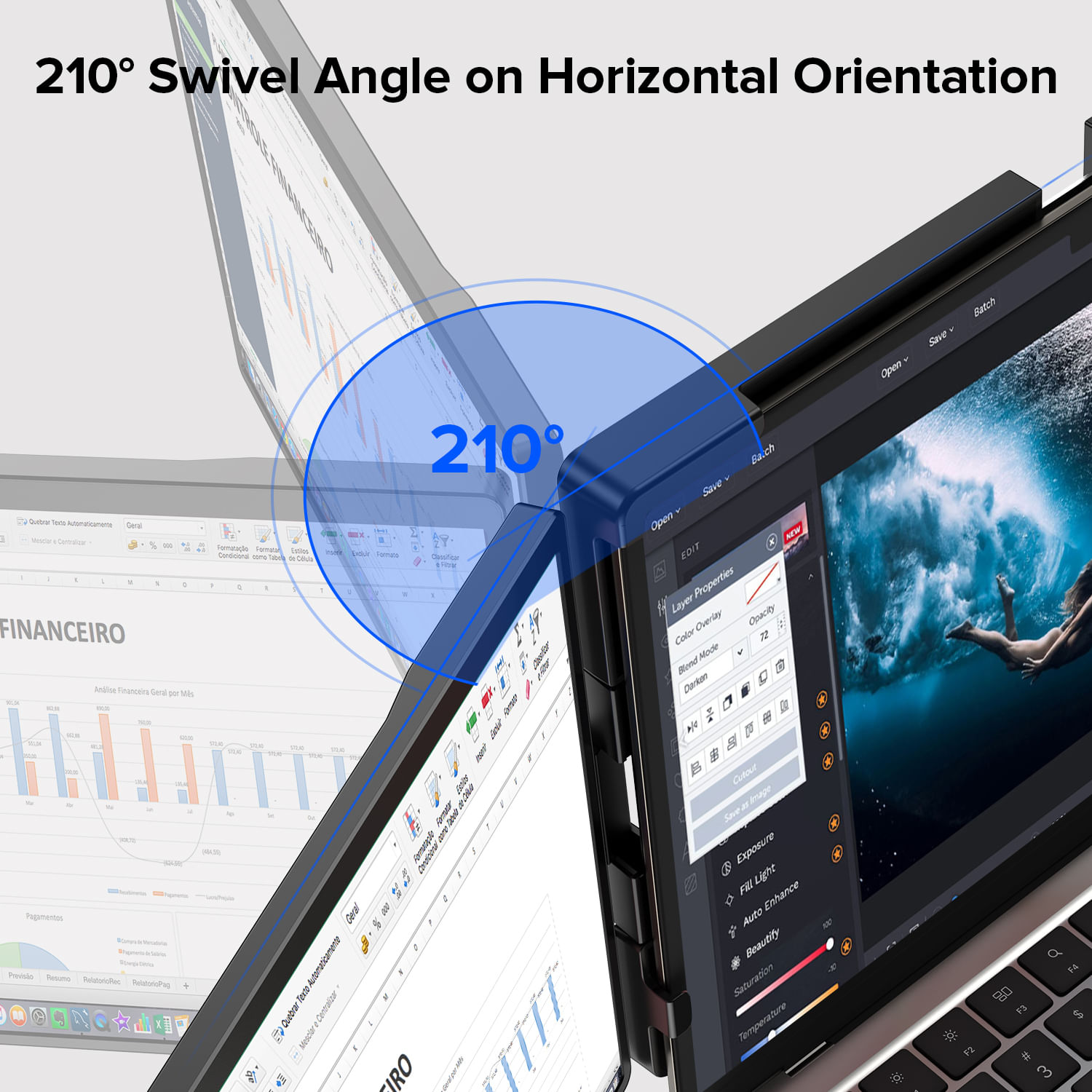 Monitor Triplo Portátil Qhd 2k Uperfect 14 Polegadas - Carrefour