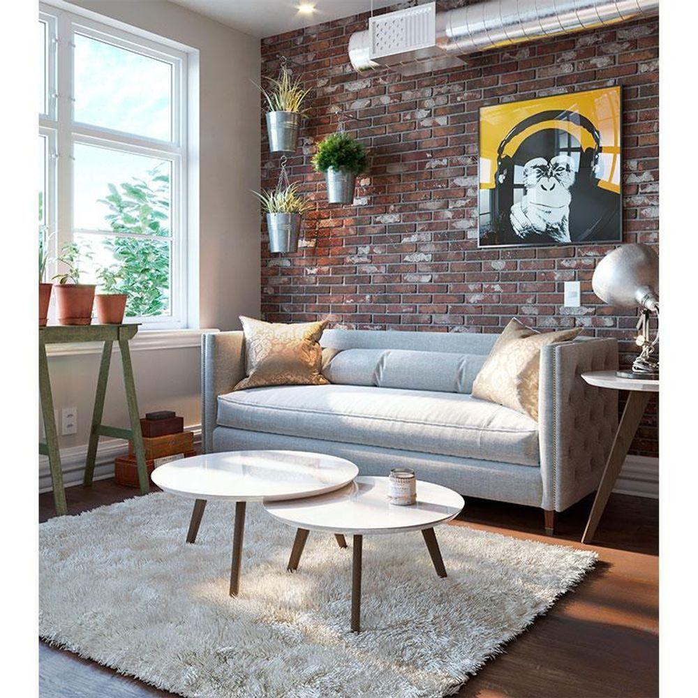 Kit Mesa De Centro Classic Redonda Branco Acetinado - Imcal - Carrefour