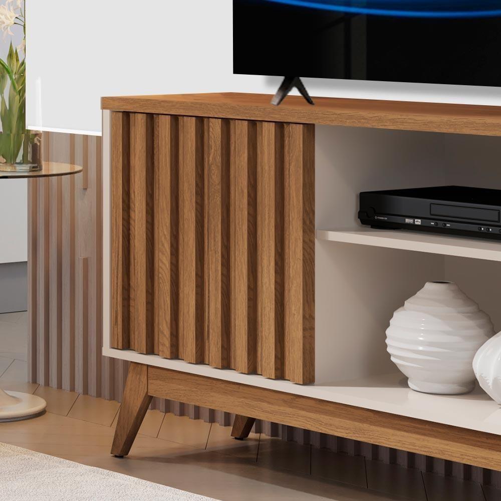 Rack Ripado Para Tv 55 Polegadas Off White Freijo Malbec Germai - Carrefour