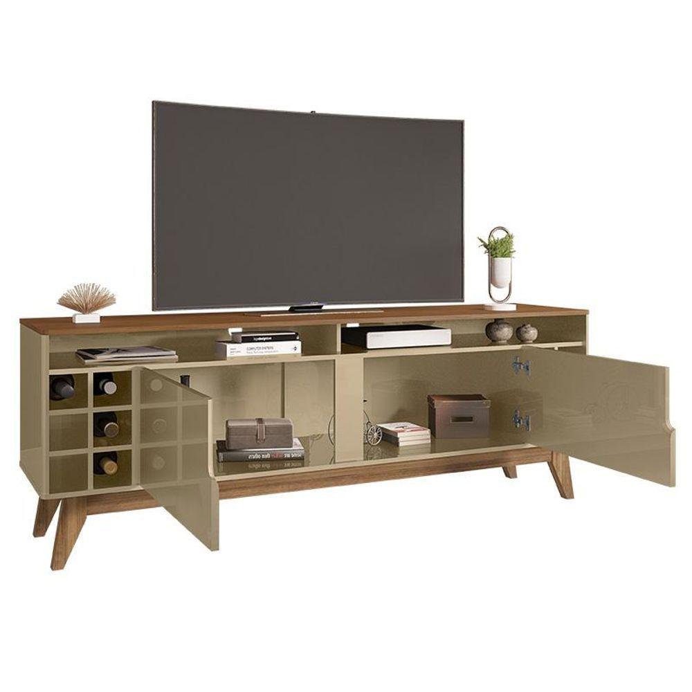 Rack Tv Até 60 Polegadas Pés Em Madeira Champagne/cedro - Carrefour