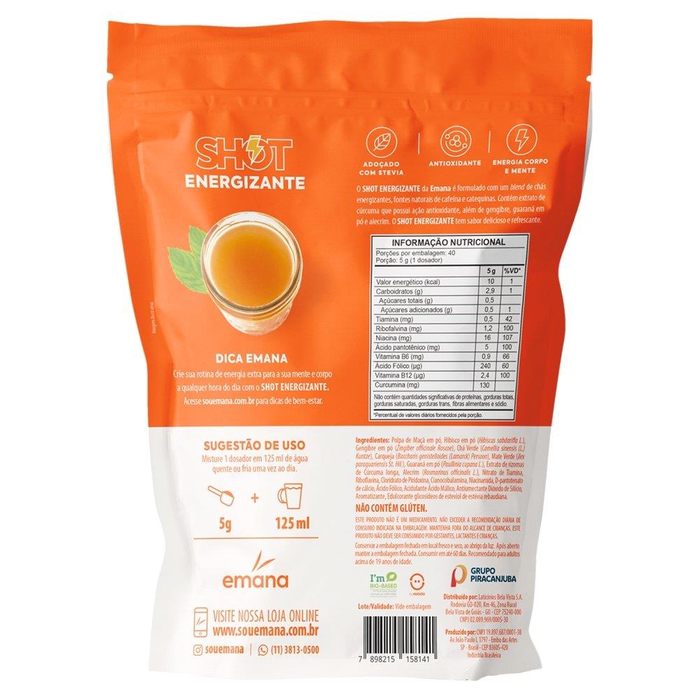 Shot Energizante Emana Suplemento Alimentar Especiarias E Híbisco 200g ...