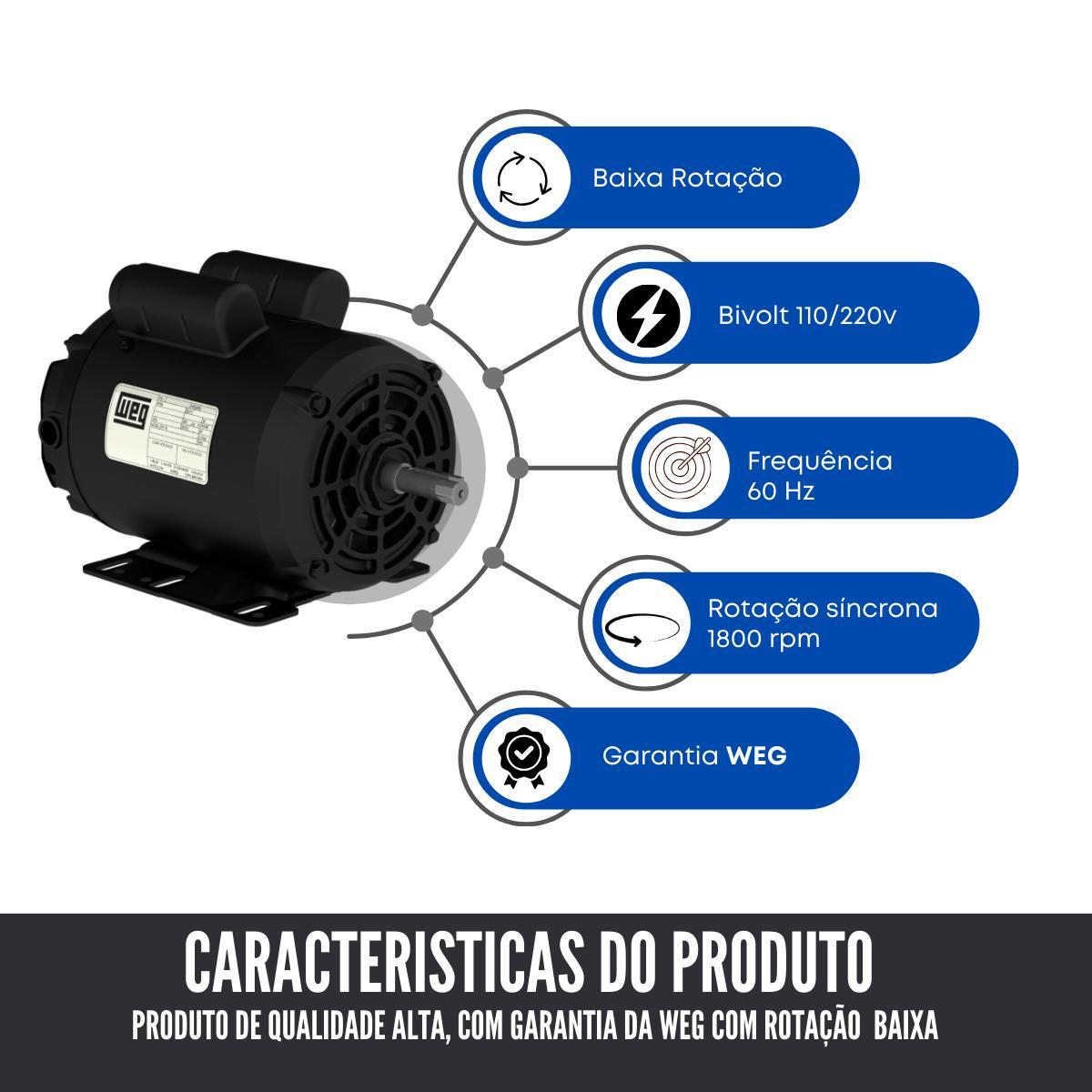 Motor Compressor Weg Mono 2cv 4p Baixa Rotação Com Polia - Carrefour