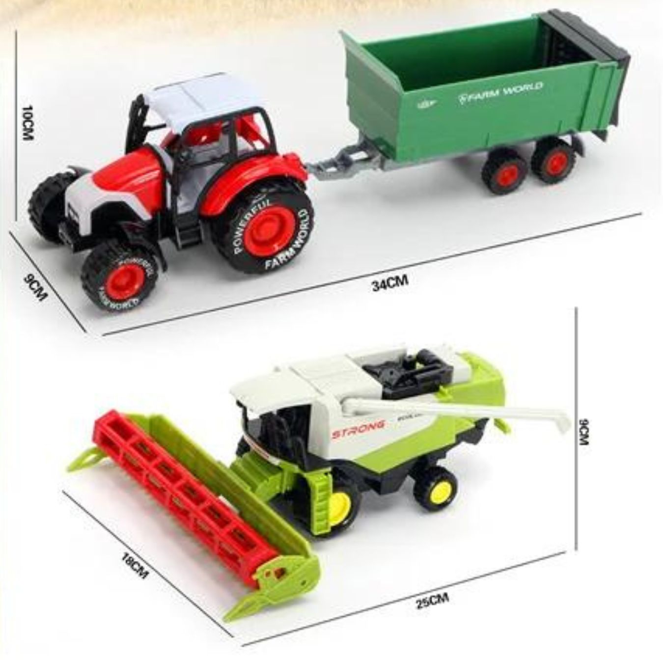 Kit Trator Com Carretinha Colheitadeira Ceifa De Brinquedo - Carrefour