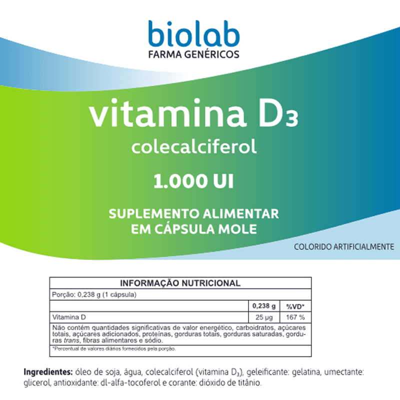 Vitamina D3 1000ui 30 Cápsulas Moles Biolab - Carrefour