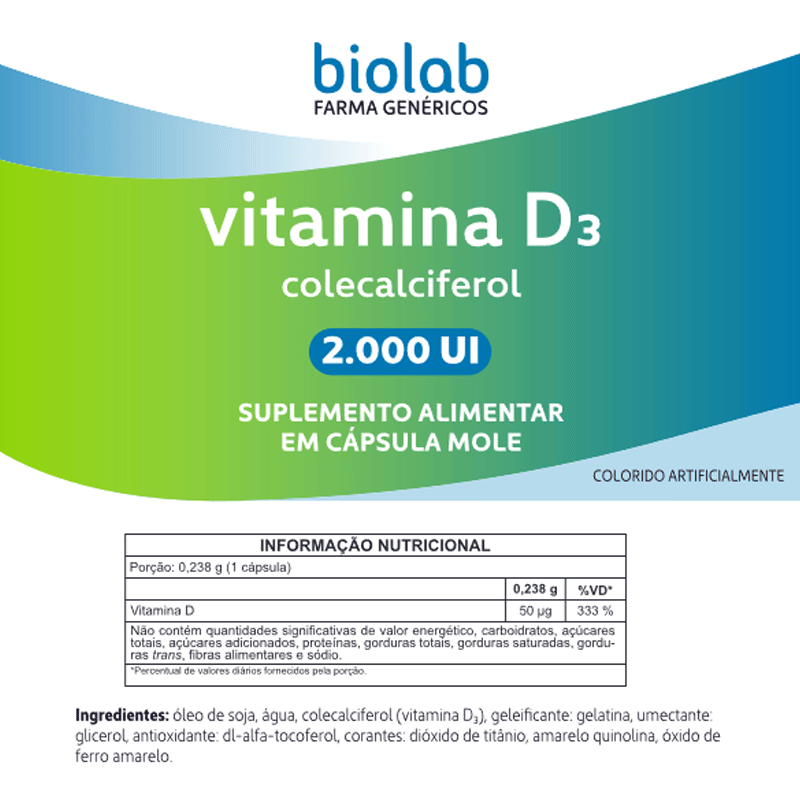 Vitamina D3 2000ui 30 Cápsulas Moles Biolab - Carrefour