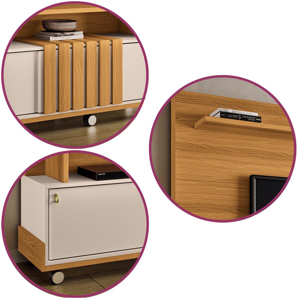 Home Painel Theater Bold Sala Tv Até 65 Polegadas Cinamomo/off White ...