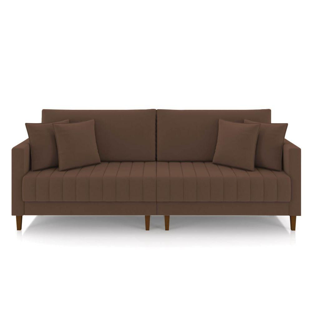Sofá 2 Lugares Living 156cm Pés Madeira Cléo Veludo K01 - D'rossi Cor ...