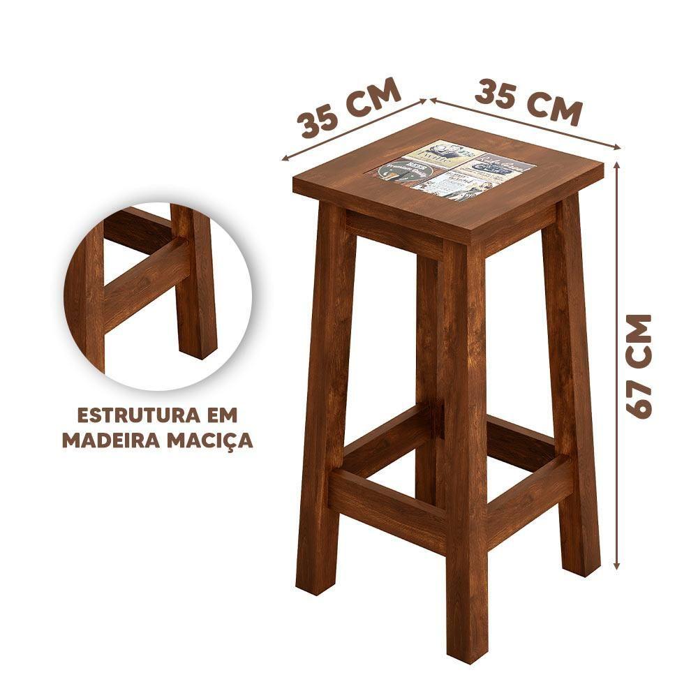 Conjunto 2 Banquetas Rústicas Altas Imbuia Charcharm Shop Jm - Carrefour