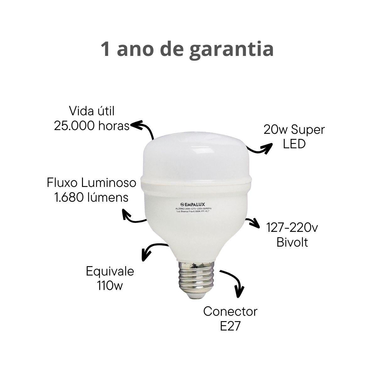 Kit 3 Lâmpada Led E27 Residencial 30w Branco Frio Potente - Carrefour
