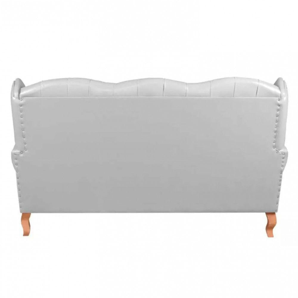 Sofá Imperador Chesterfield 3 Lugares Capitonê Retrô Vintage Branco ...