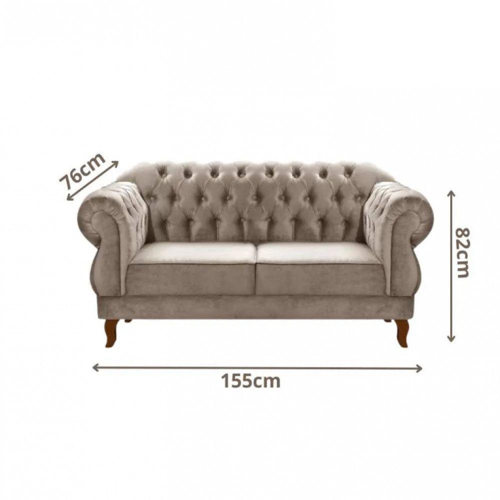 Sofá Namoradeira Duquesa 2 Lugares Chesterfield Imperial Capuccino ...