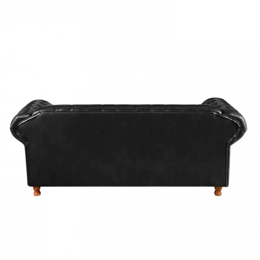 Sofá Luís Xv 3 Lugares Chesterfield Capitonê Vintage Clássic Preto - Carrefour
