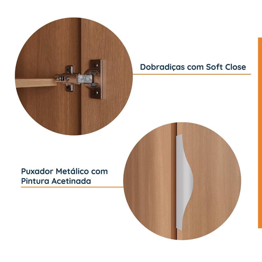 Guarda-roupa Modulado Solteiro Com Mesa De Cabeceira 7 Portas 3 Peças ...