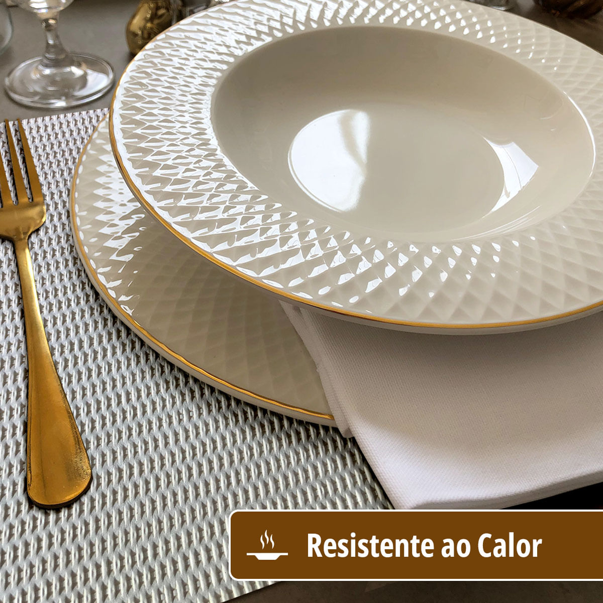 4 Jogo Americano Mesa Posta Luxo Impermeável Pvc Liz Ar - Carrefour