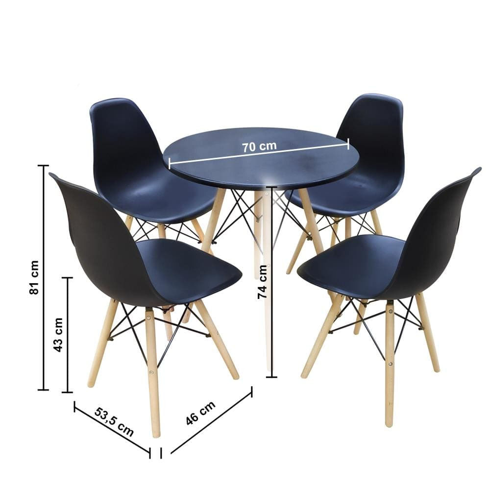 Conjunto De Mesa Redonda Eames Seateco Com 4 Cadeiras - Carrefour
