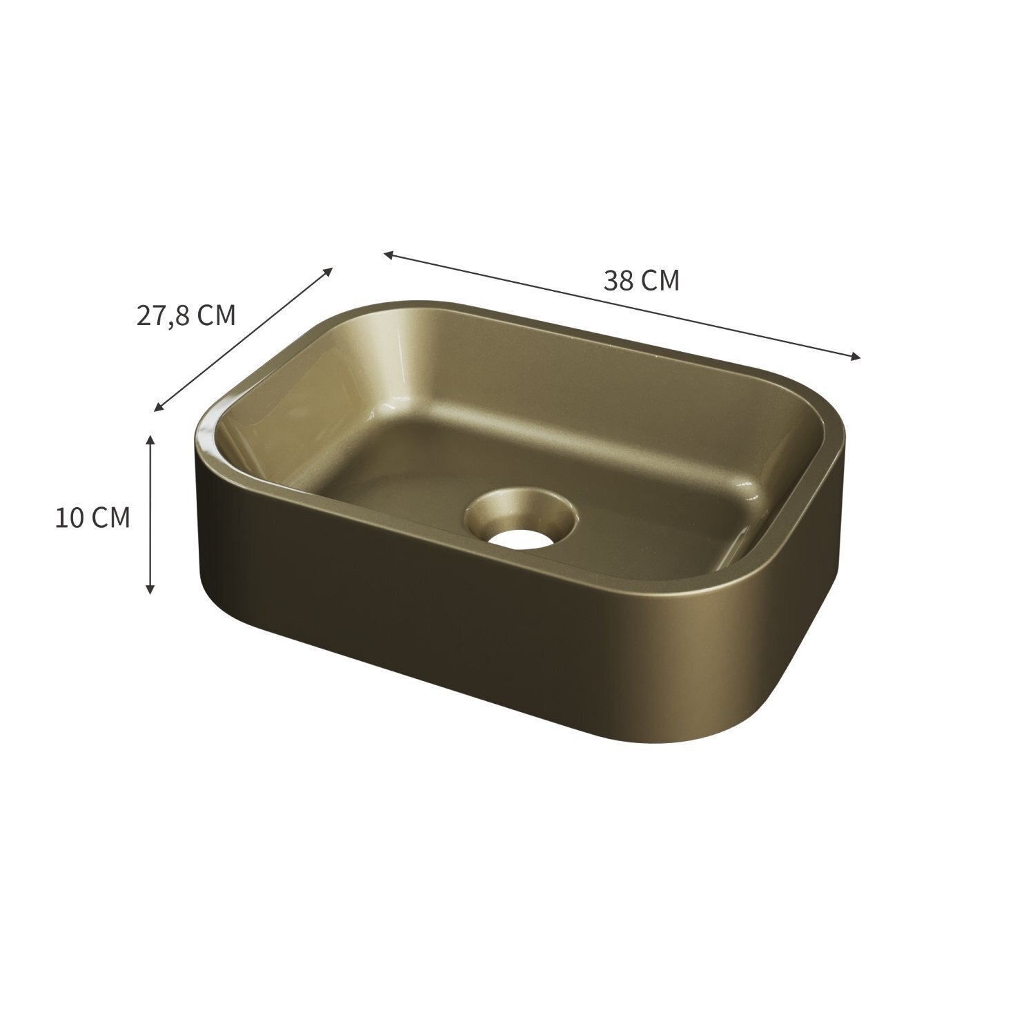 Cuba De Apoio Retangular Br37 37,8x28cm Lapimat Ouro Velho - Carrefour