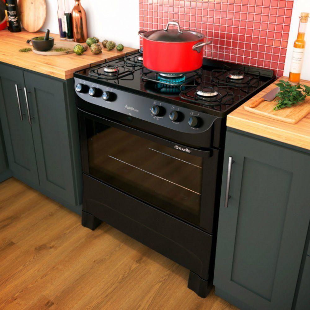 Fogao Mueller Fratello Vetro 5bcs 601230012 Preto Bivolt - Carrefour