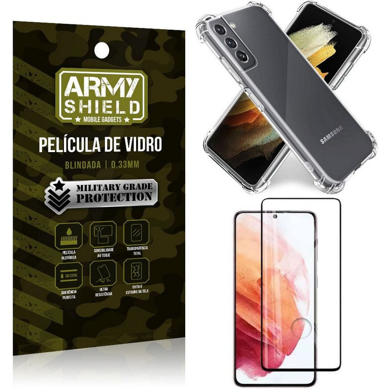 Kit Anti Impacto Capinha Anti Impacto Película De Vidro 3d
