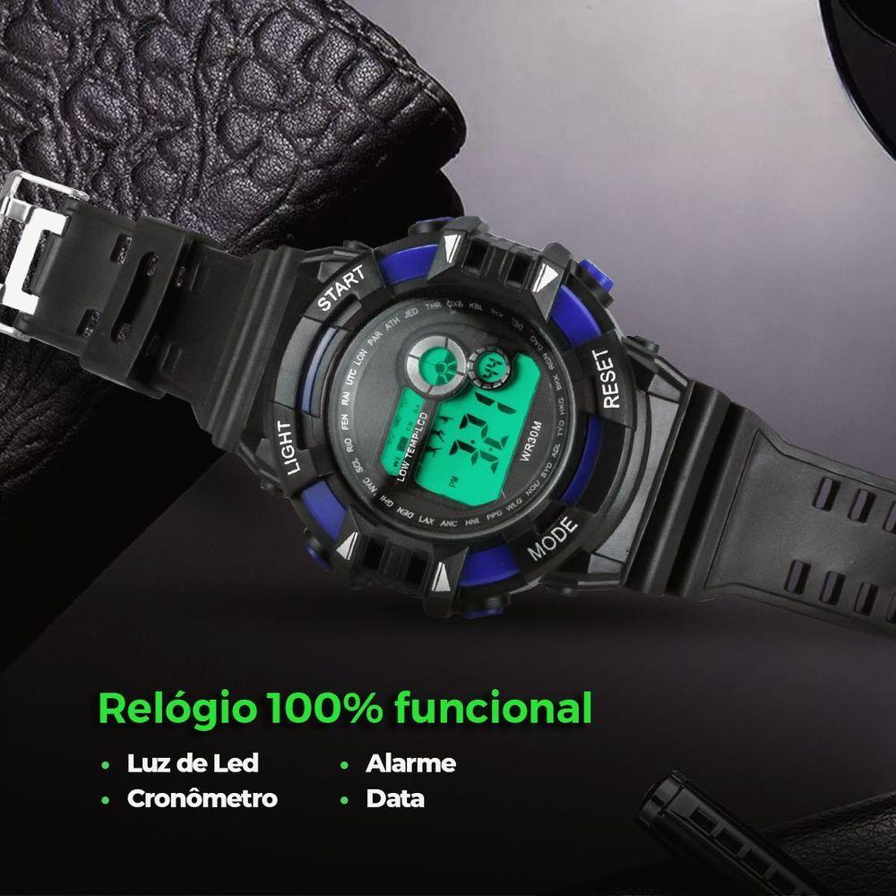 Relogio Infantil Criança Menino Digital Silicone + Caixa Data ...