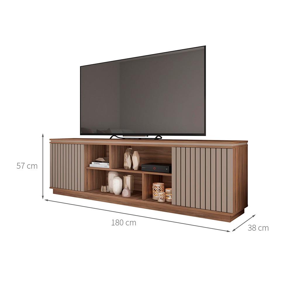 Rack Para Tv Até 75 Polegadas Simetria 2 Pt Nogueira E Fendi - Carrefour