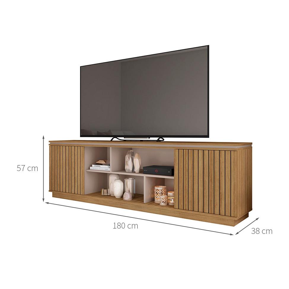 Rack Para Tv Até 75 Polegadas Simetria 2 Pt Mel E Cacau - Carrefour