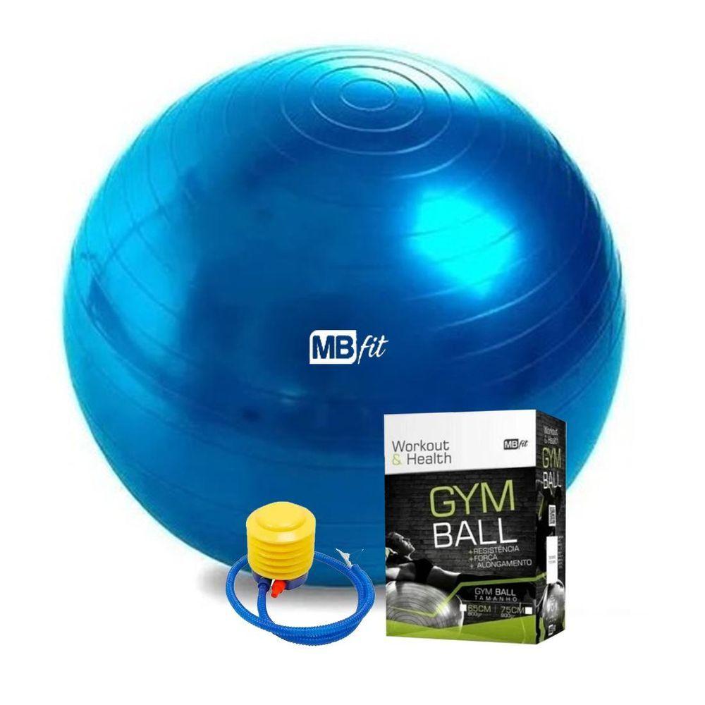 Bola De Pilates Yoga Fitball Gymball 65cm Com Bomba Mbfit Azul - Carrefour