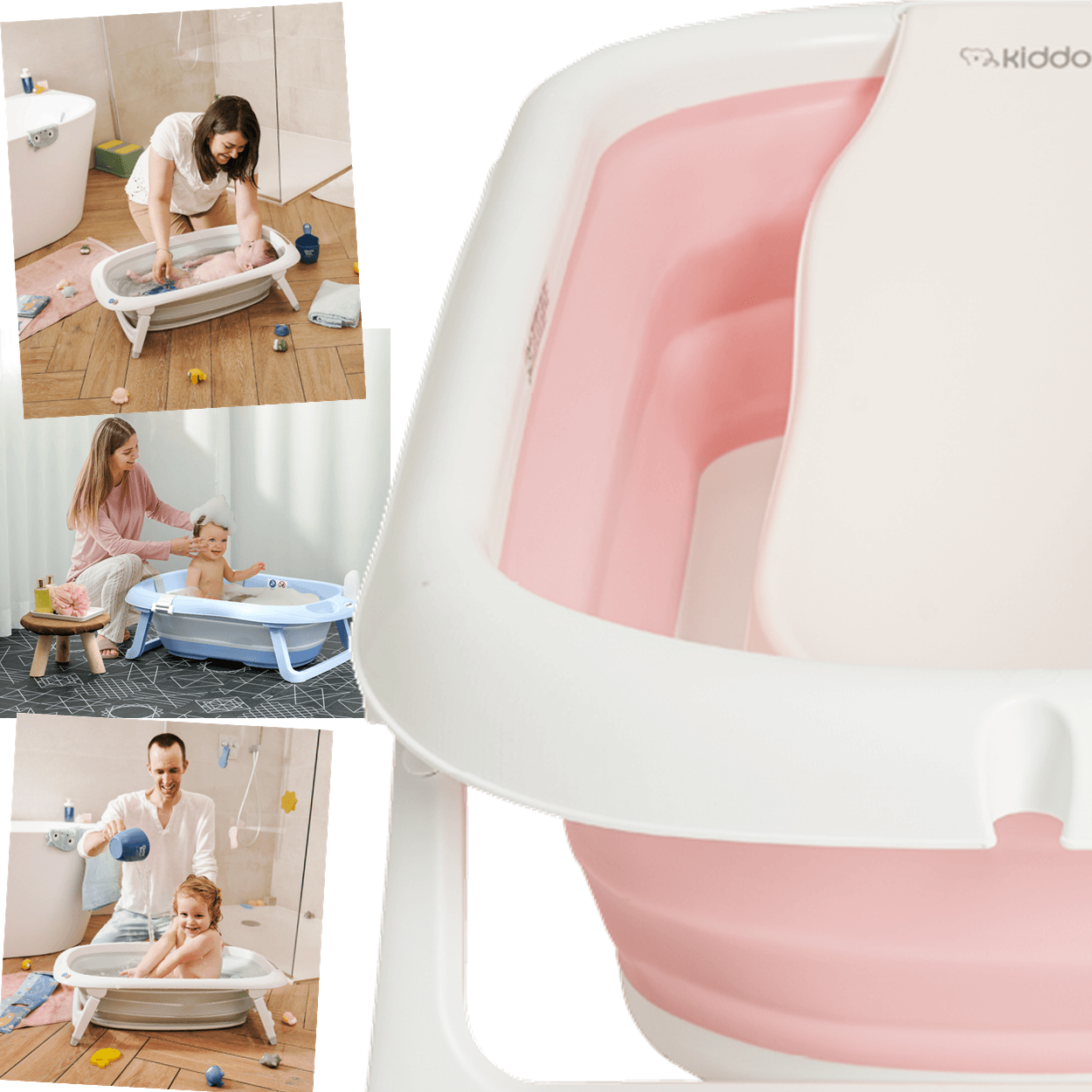 Banheira De Bebe Compacta Dobravel Com Suporte Kiddo Flex Rosa - Carrefour