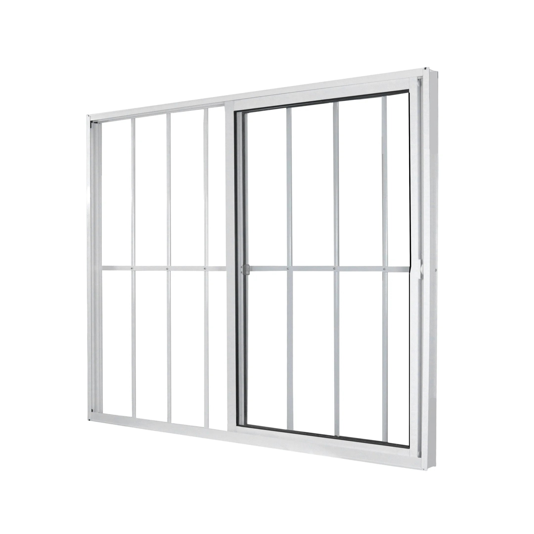 Janela De Alumínio De Correr 100x120cm 2 Folhas Com Grade E Vidro Liso ...