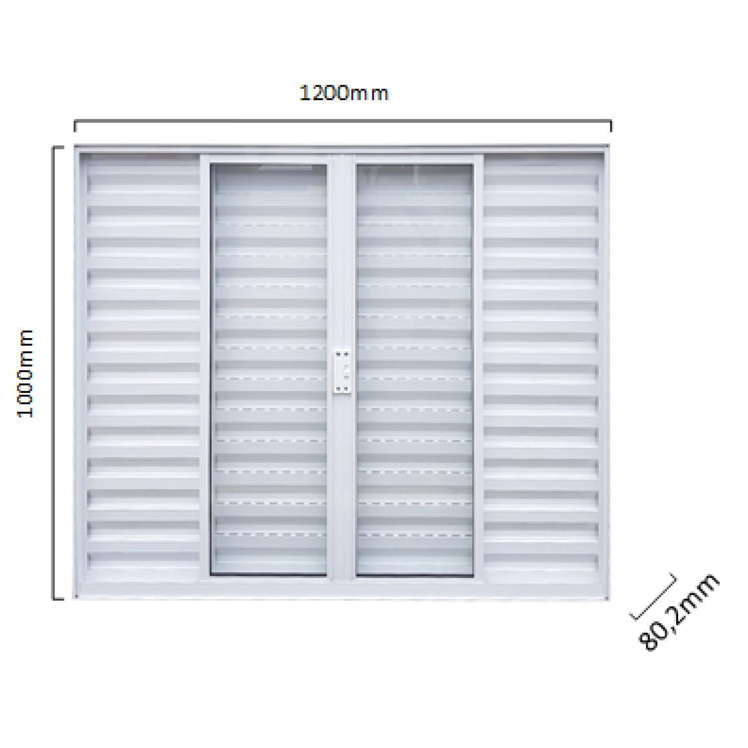 Janela De Alumínio De Correr 100x120cm 6 Folhas Com Vidro Liso Soft ...