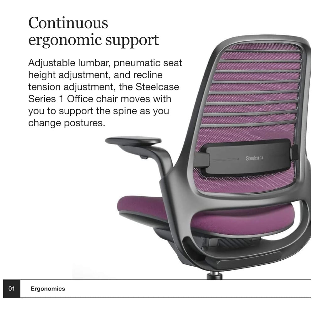 Cadeira De Escritorio Ergonomica Giratoria Com Suporte Lombar E Altura ...