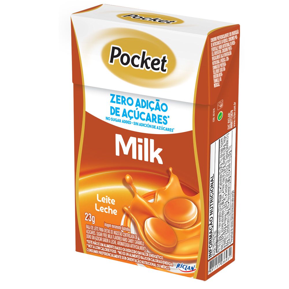 Bala Pocket Zero Adição De Açucares Milk 23g - Carrefour