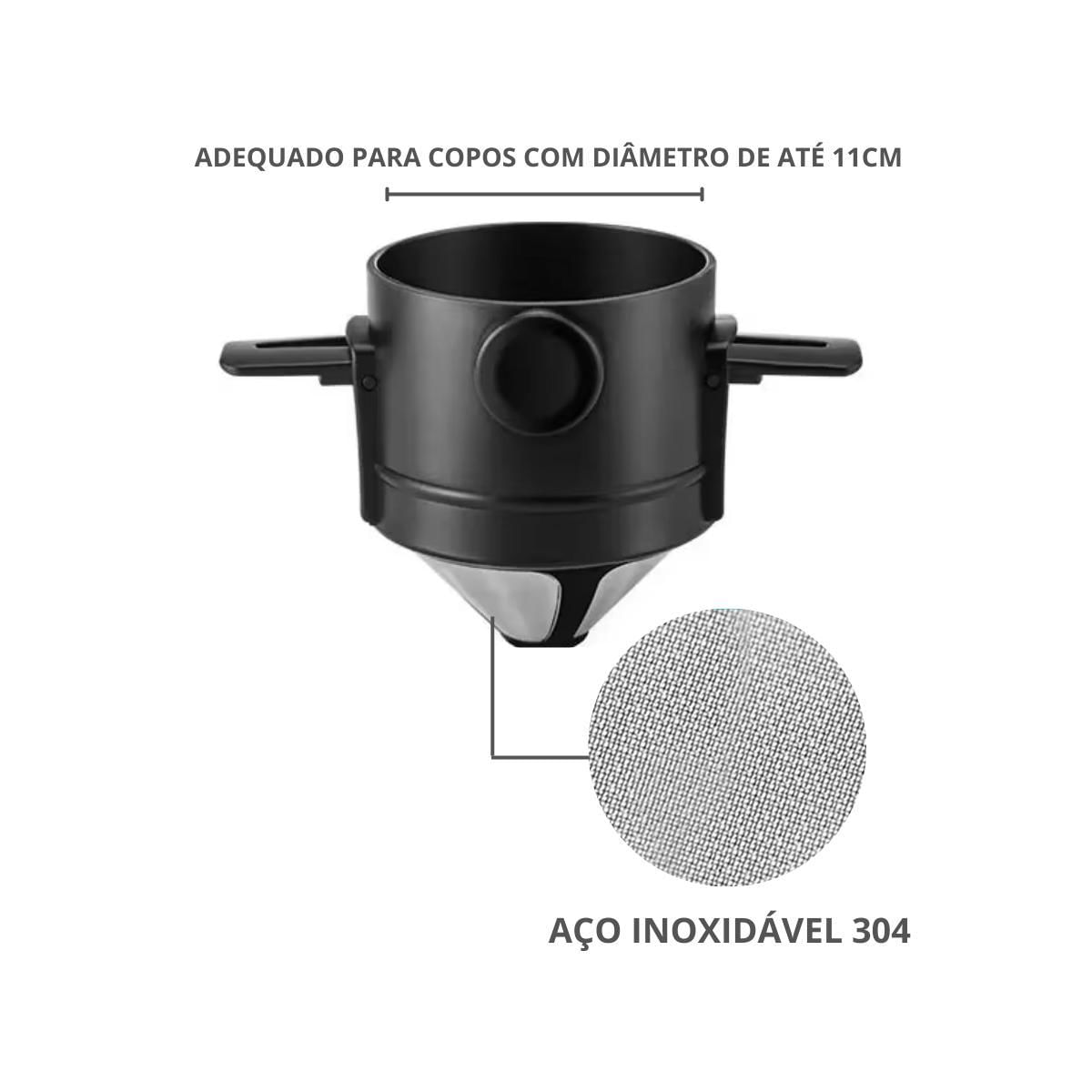 Mini Coador Individual Filtro Cafe Inox Cantinho Do Café - Carrefour